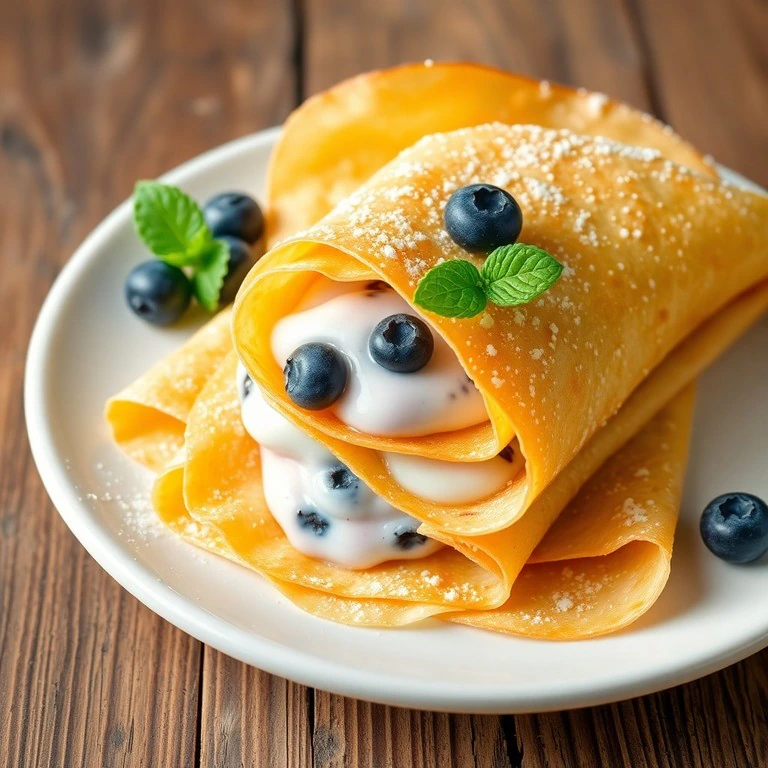 Crepas rellenas de yogurt y arándanos - Mr. Cook