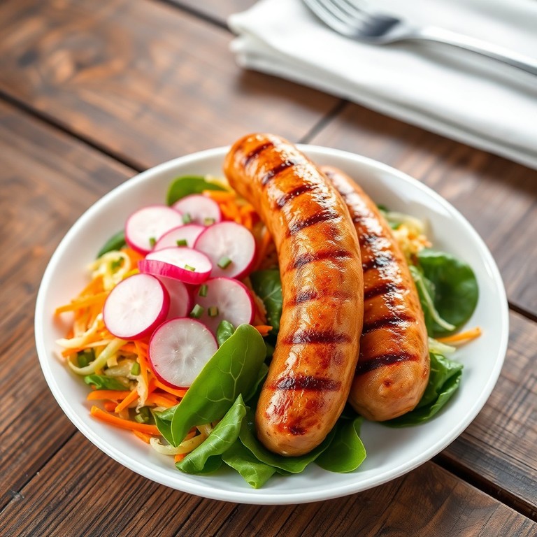 Saucisse végétalienne grillée aux légumes croquants - Mr. Cook