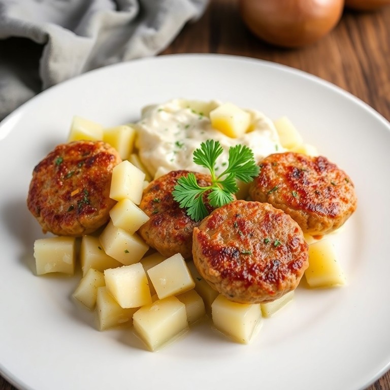 Leichte Petersilien-Hackfleisch-Frikadellen mit Kartoffelbrei (323 kcal ...