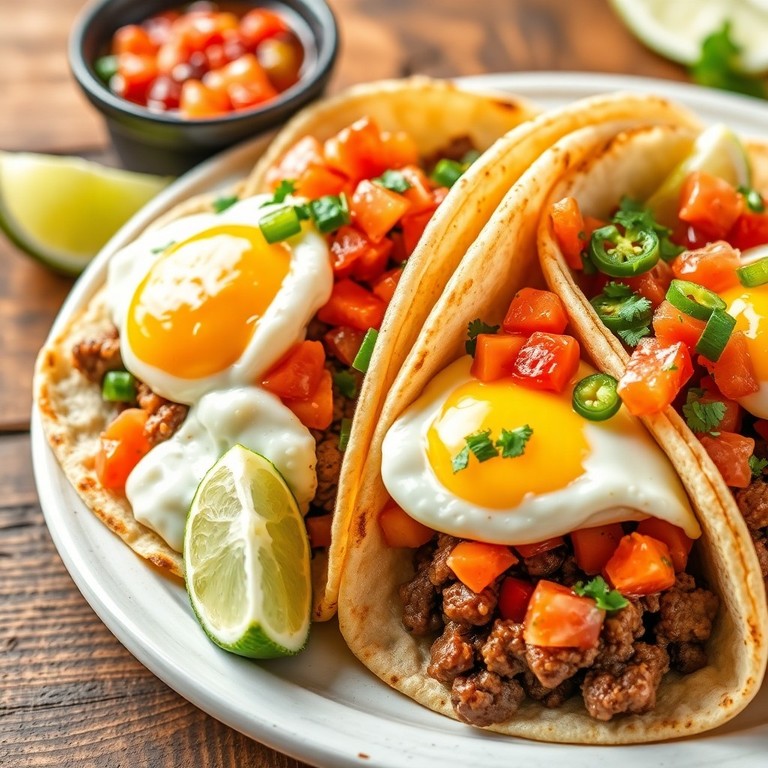 Tacos de Hamburguesa con Huevo Revuelto - Mr. Cook