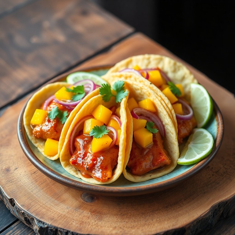 Tacos de Pollo Agridulce con Salsa de Mango - Mr. Cook