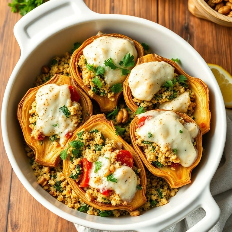Stuffed Artichoke Hearts with Quinoa and Vegetables - Mr. Cook