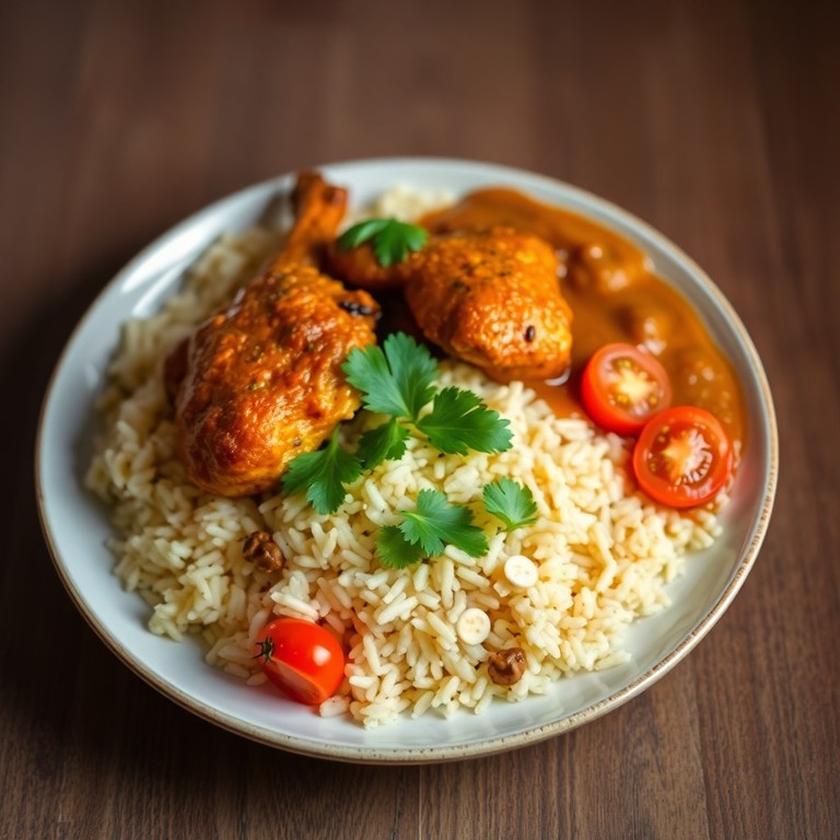 Air-Fried Spiced Chicken Tikka Curry with Fragrant Cardamom Rice and ...