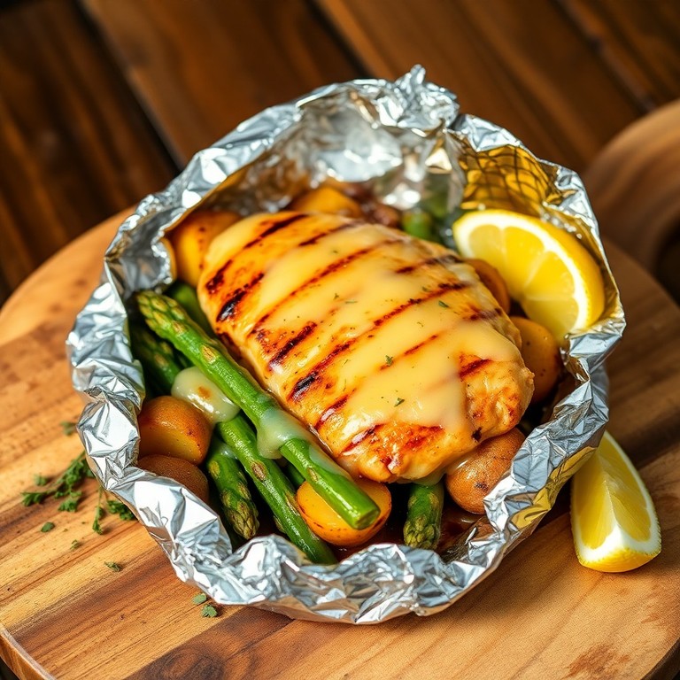 Grilled Chicken and Asparagus Packets with Potatoes - Mr. Cook