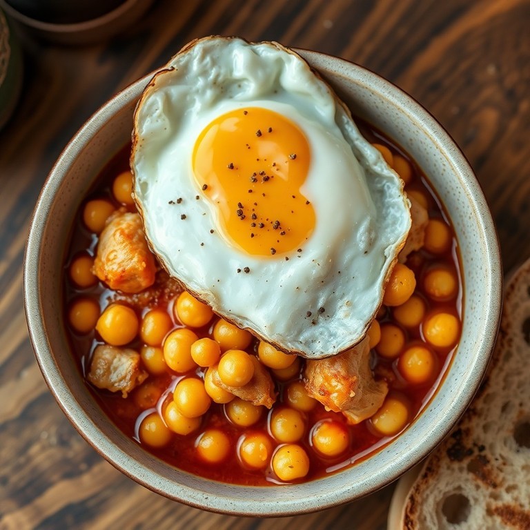 Garbanzos al Estilo Español con Huevo Frito - Mr. Cook