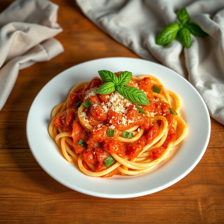 Pasta Cremosa con Salsa de Tomate y Albahaca - Mr. Cook