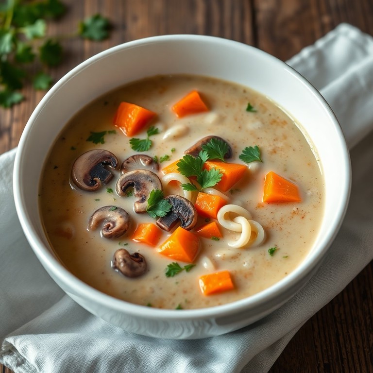 Sopa de Champiñones y Cilantro con Toque de Ajo - Mr. Cook
