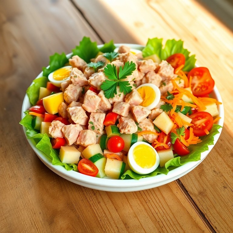 Ensalada de atún y huevo con verduras frescas - Mr. Cook