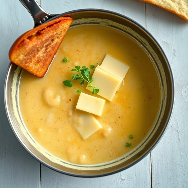 Salsa de Queso Rústica al Estilo Casero con Láminas de Queso (con ...