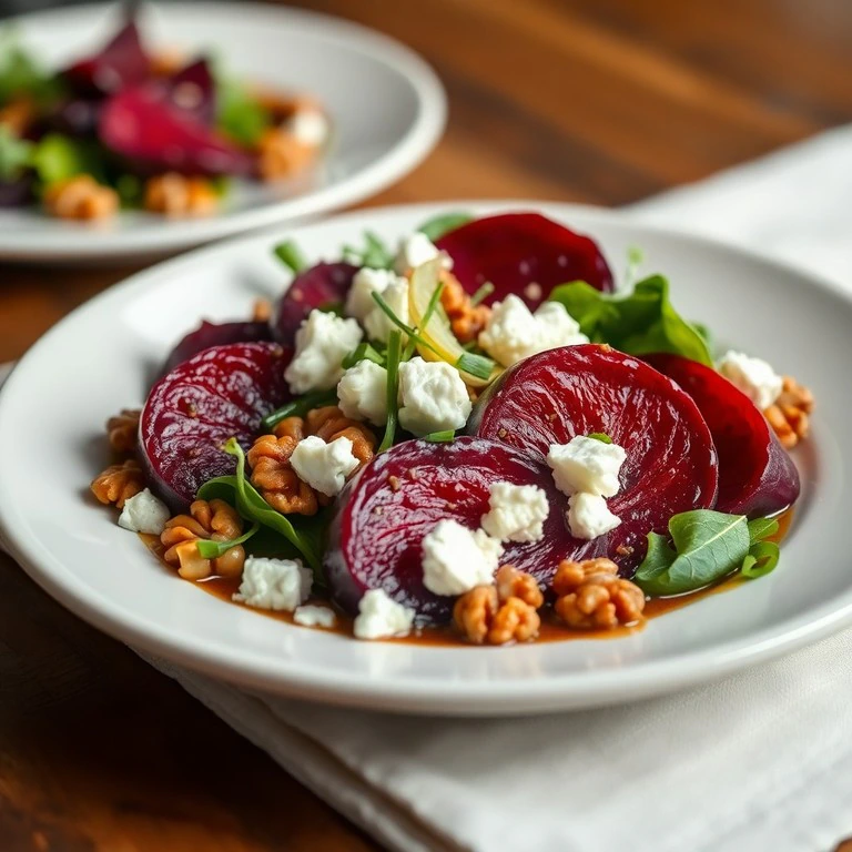 Salade de betteraves rôties, feta émiettée et noix caramélisées - Mr. Cook