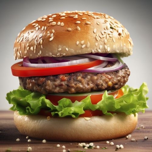 Burger without Bread, Oil, Spices, Grains, Meat, Vegetables, Lettuce ...