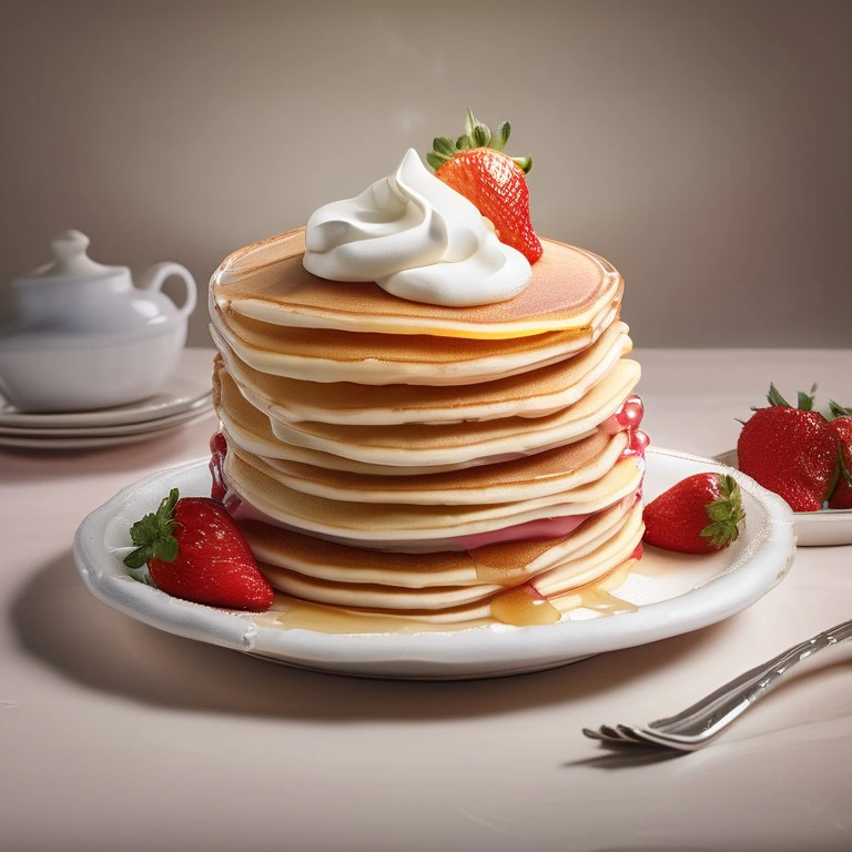 Pancake Cake with Strawberry Cream and Maple Syrup - Mr. Cook
