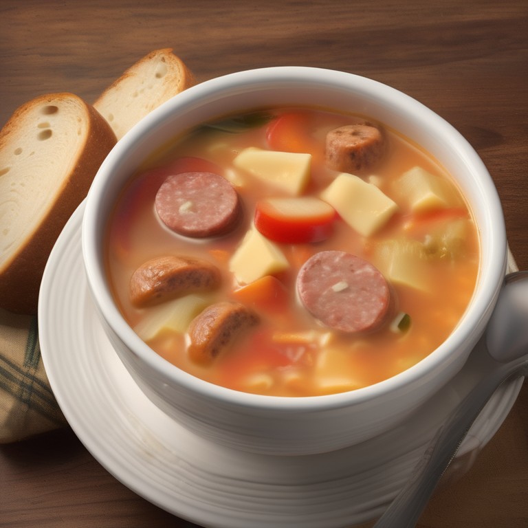Cheesy Apple Sausage Tomato Soup - Mr. Cook