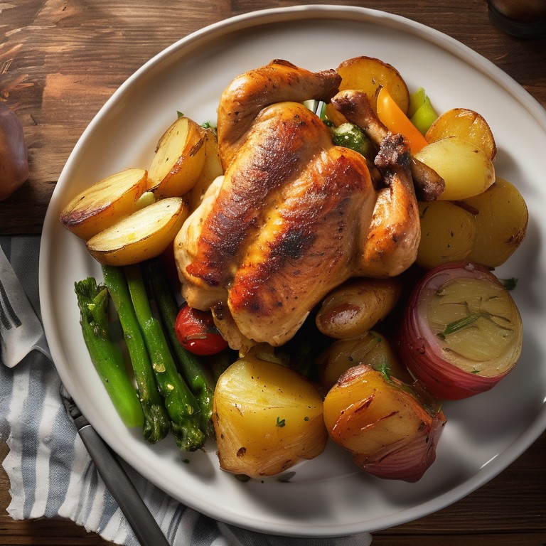 Garlic Chicken with Potato and Vegetable Medley - Mr. Cook