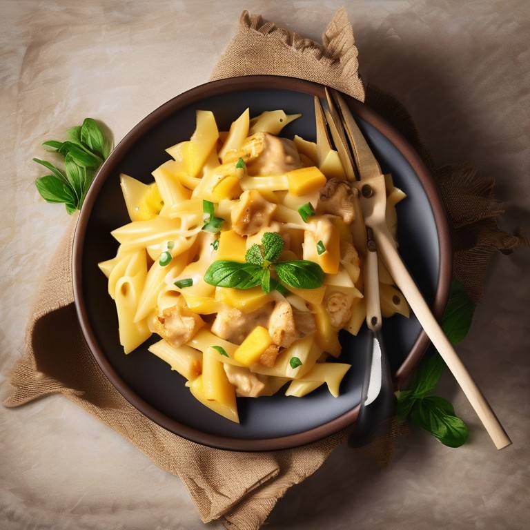 Mango Chicken Pasta with Cheesy Potato Topping - Mr. Cook